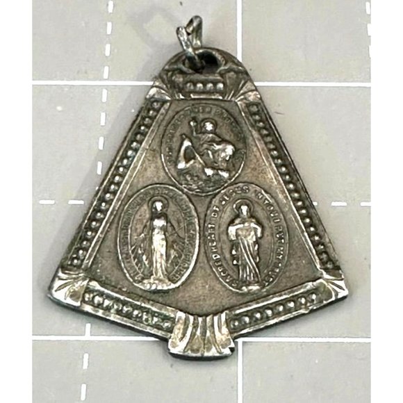 Accessories | Sterling Scapular Medal St Christopher Miraculous Mary ...